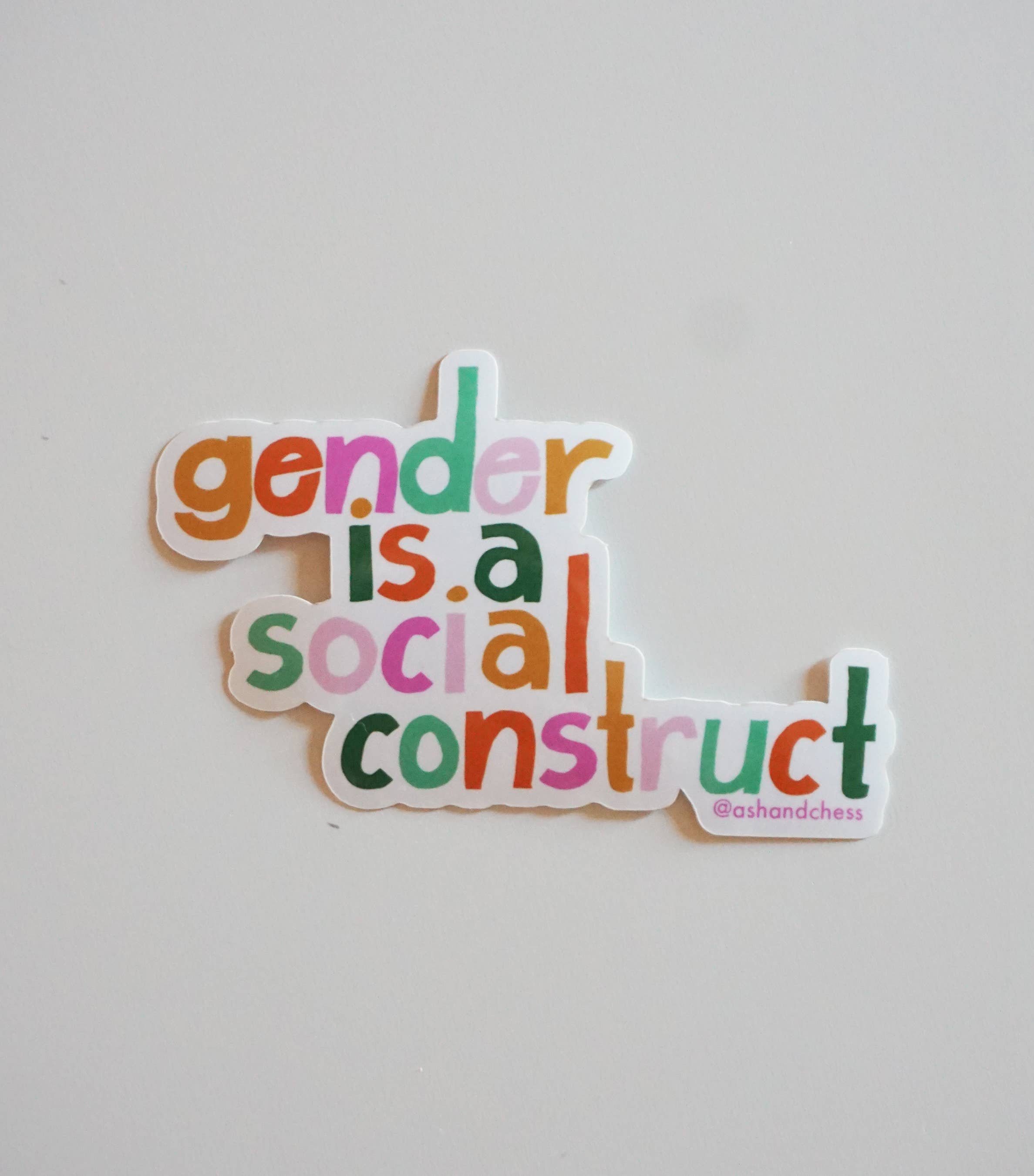 Ash & Chess Gender is a Social Construct Sticker | Wild Water Collective