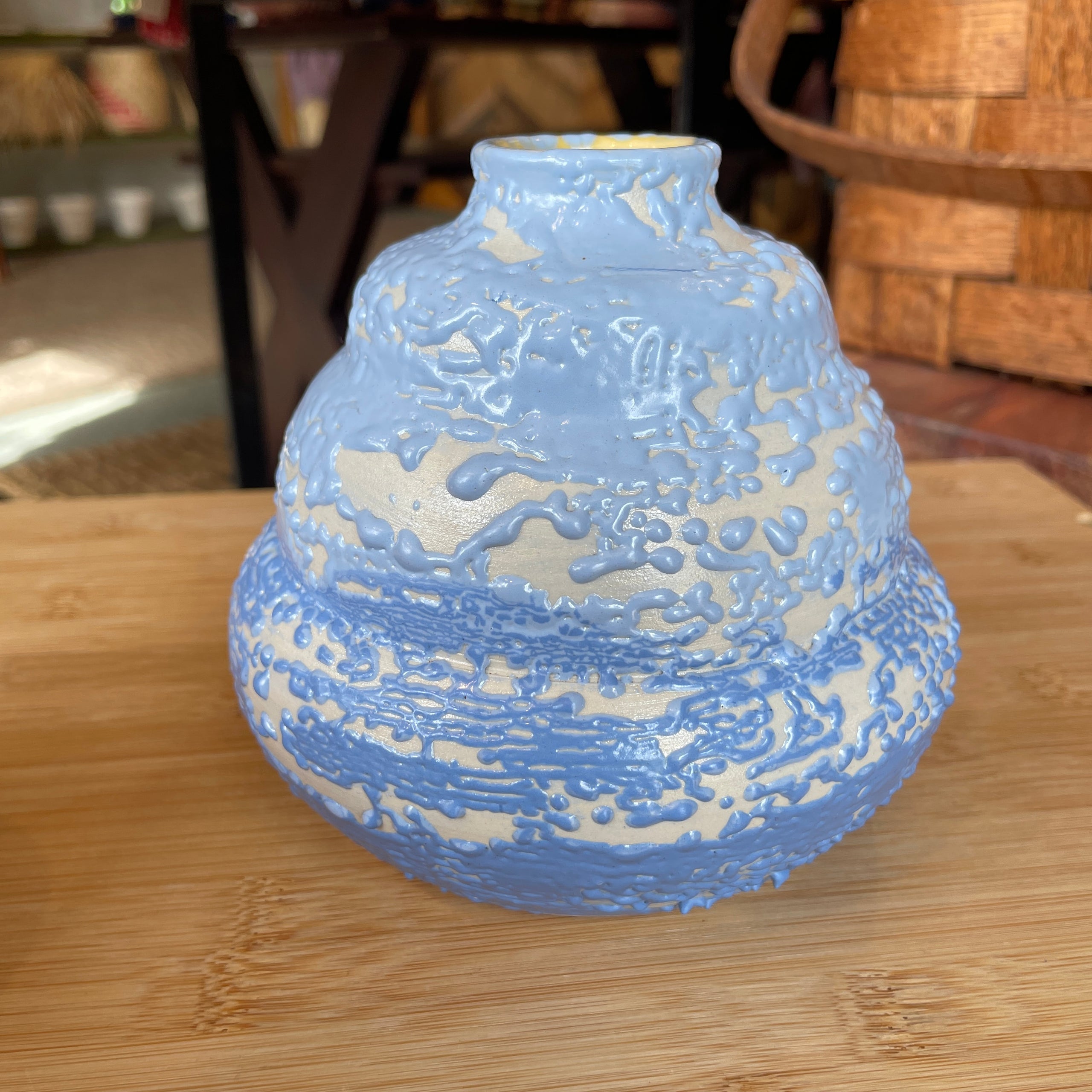 Sophia Rose Pottery Large Blue Bumpy Bud Vase | Wild Water Collective